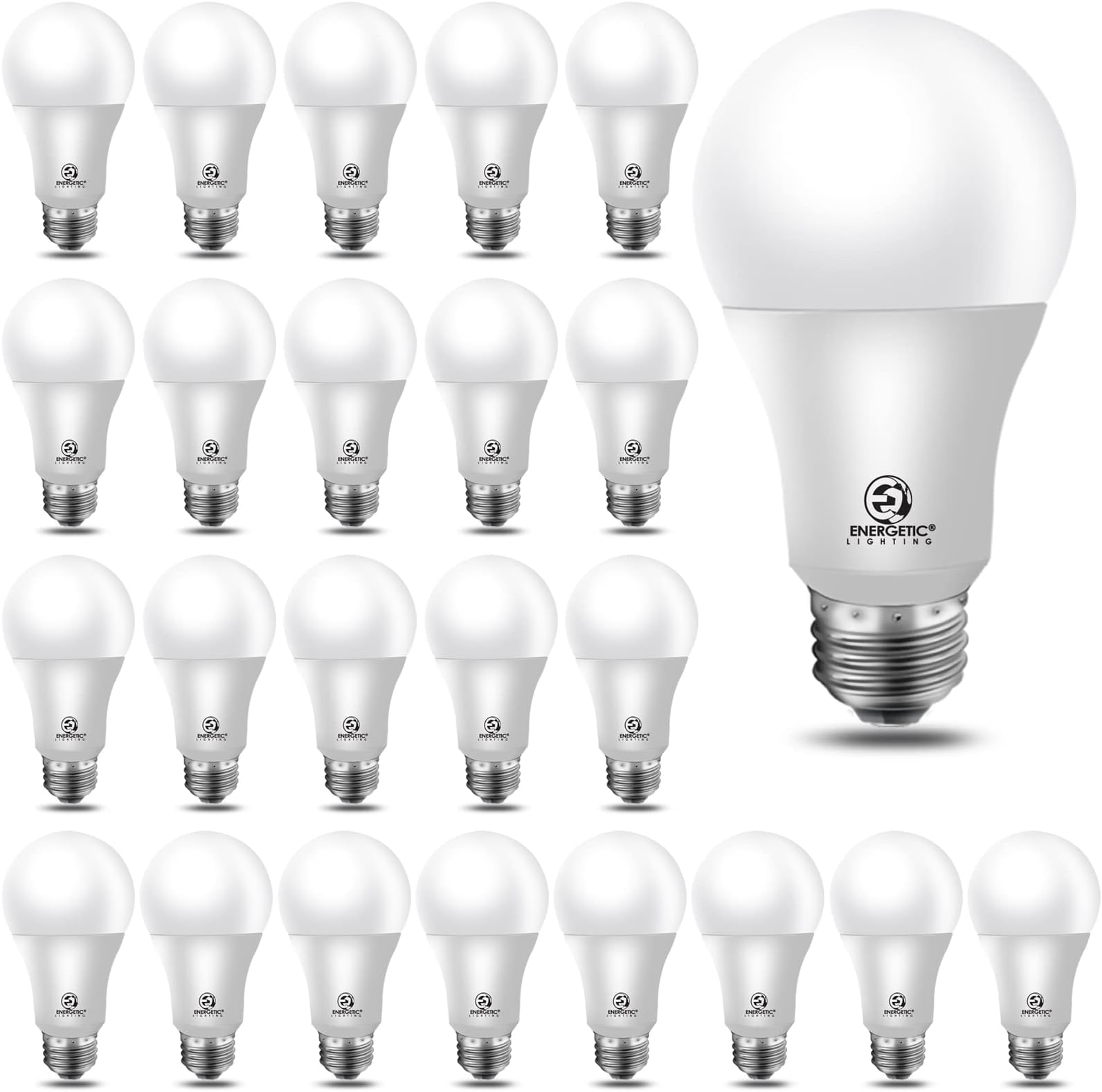 Energetic 24-Pack A19 LED Light Bulb, 60 Watt Equivalent, Daylight ...