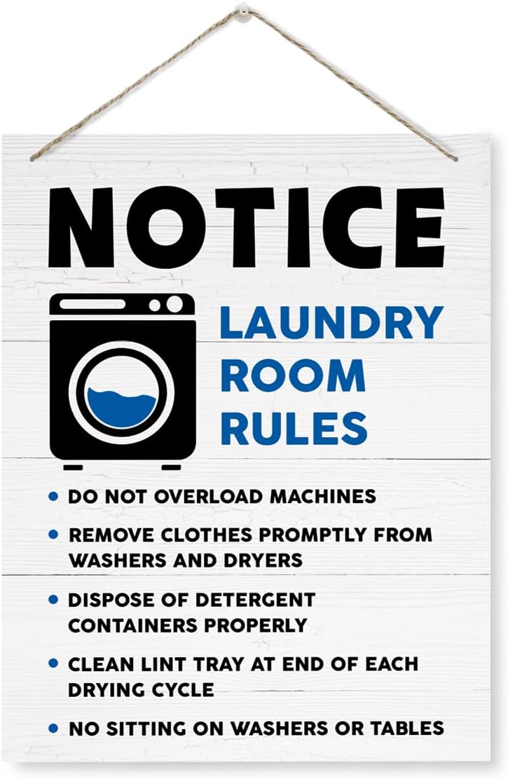 Amazon.com: Laundry Decor, Laundry Room Rules Sign, Rustic Hanging ...