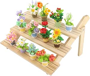 BOROLA 12 of Mini Building Block Flower Potted Plants Sets, Colorful ...