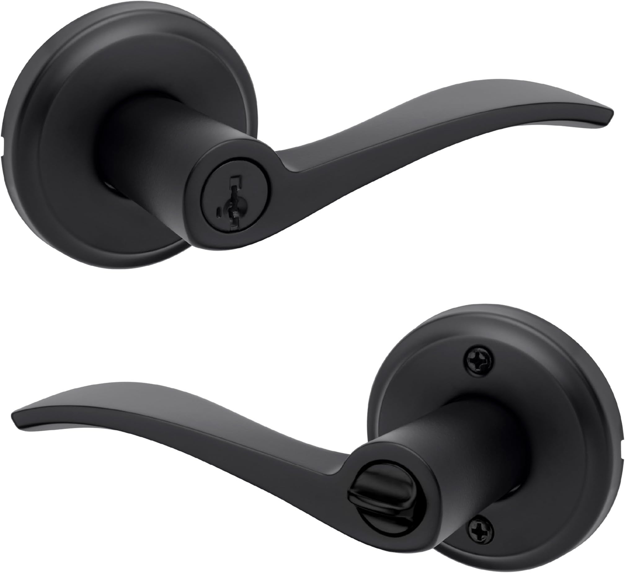 Kwikset Ladera Entry Door Handle with Lock and Key, Secure Keyed ...