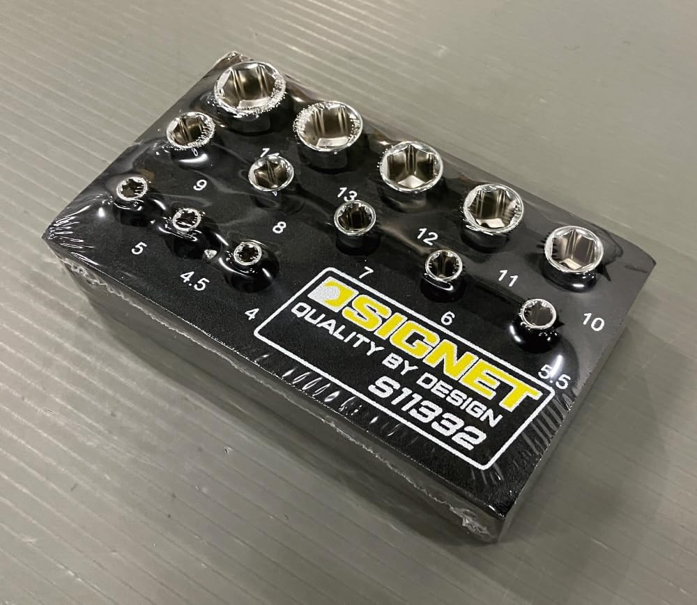 Amazon.co.jp: SIGNET(シグネット) 1/4DR 13PC ミラー仕上げソケットセット DESIGNトレー 11332 ...
