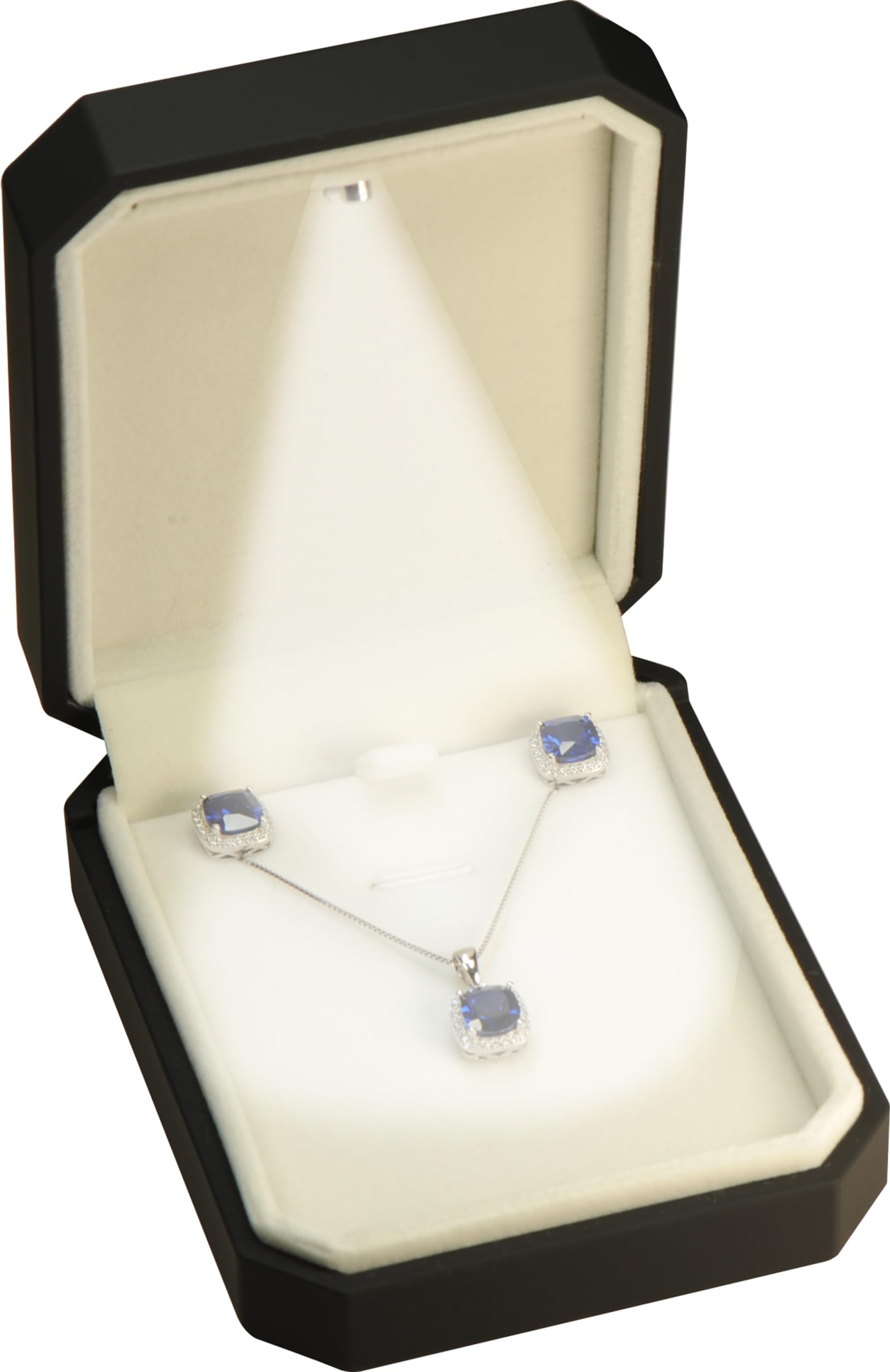 Amazon.com: Black Color Necklace Earring Set Gift Box Luxury Soft Touch ...