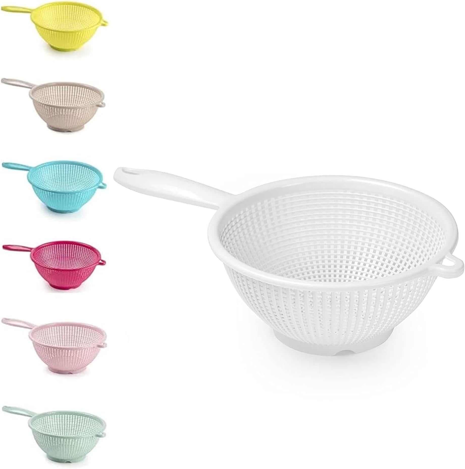 Chef Aid White Plastic Colander with Long Handle,40 x 26 x 11.5 cm ...