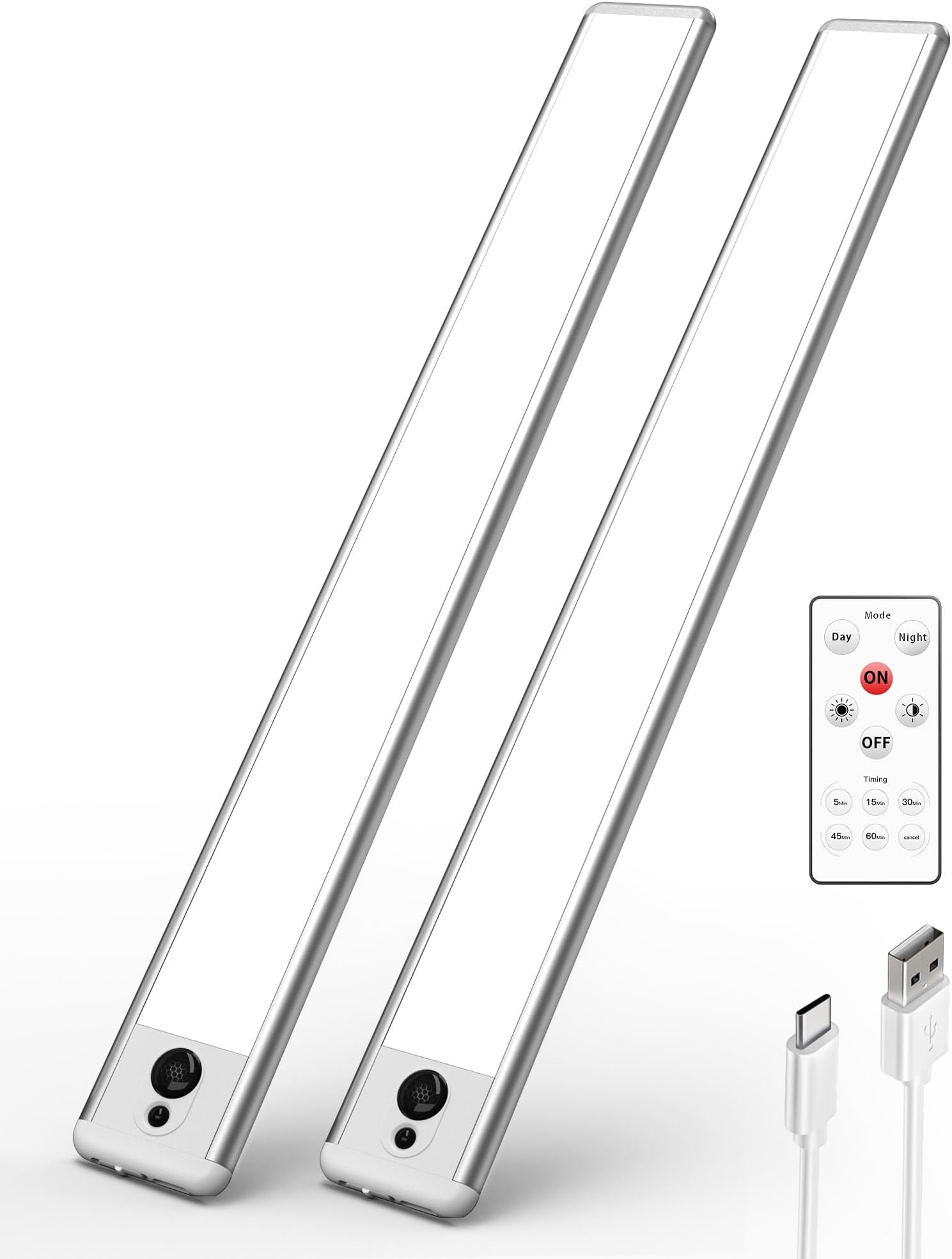 LED Motion Sensor Closet Lighting With Remote 2 Pack 2-Pack Under ...