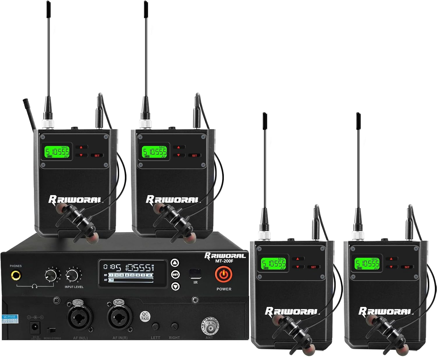 Amazon.com: Wireless in-Ear Monitor System, 4 Bodypacks Stage ...
