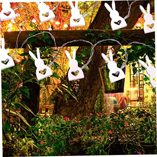 Easter String Lights,Easter Rabbit String Lights Wooden Bunny 10 LED ...