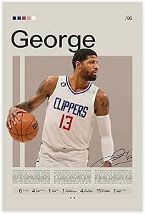 Amazon.com: THOMIX Paul George Poster 1 Canvas Poster Bedroom Decor ...