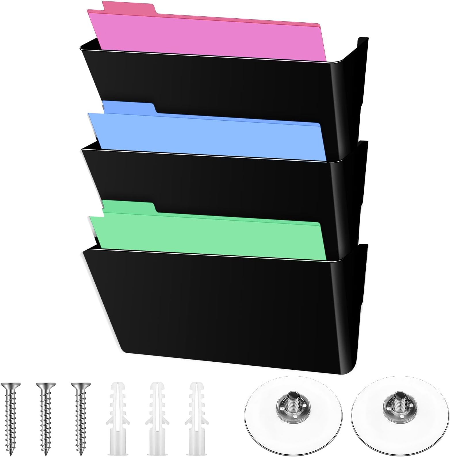 Amazon.com : Colarr 6 Pcs Legal Size Plastic Single Pocket Wall Mount ...