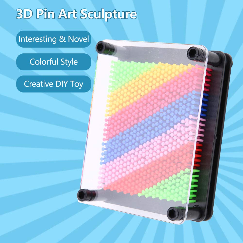 Toddler Fishing Rod 3D Pin Art Board, Rainbow Sensory Needles Fidget ...