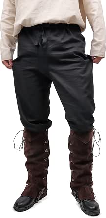 Amazon.com: PROCOS Medieval Retro Colonial Pants Linen Trousers Vintage ...