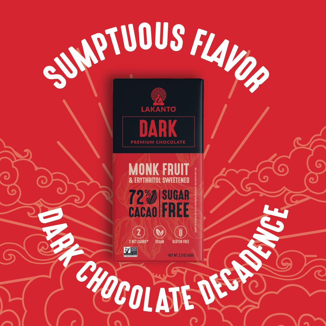 Snapklik.com : Lakanto Sugar Free Dark Chocolate Bars - Monk Fruit ...