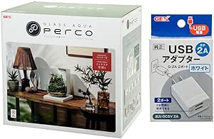 Amazon | GEX グラスアクア PERCO T－WH＋USBアダプター G－2A 2ポート ホワイト 沖縄別途送料 | charm(チャーム) | 水槽 通販