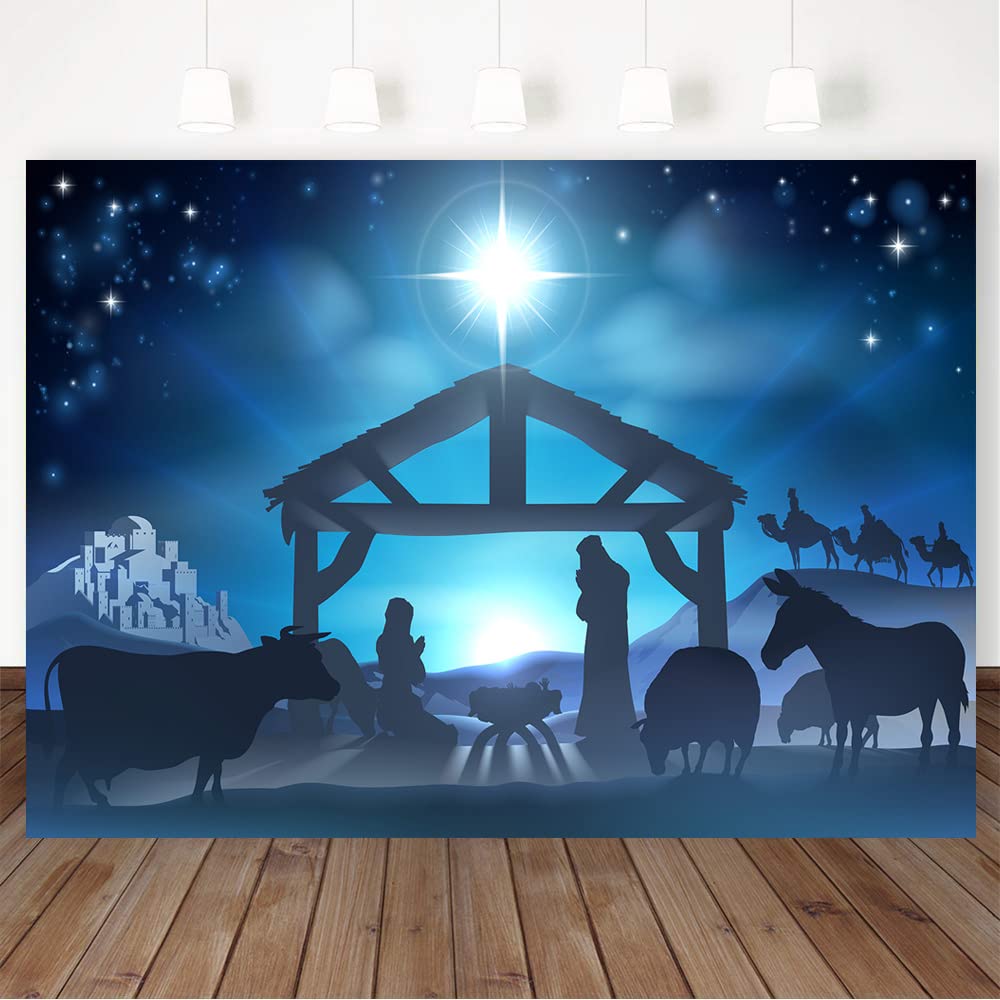 7x5ft Nativity Christian Christmas Photography Backdrop Scene Of Baby ...