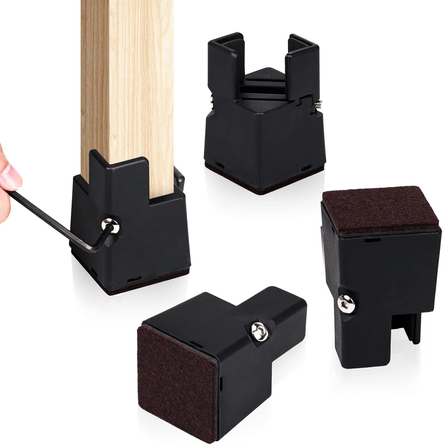 Amazon.com: BIYULFTJ Adjustable Bed Risers with Screw Clamp - Heavy ...