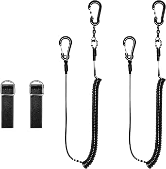 Amazon.com : Pristis 2 Pack Fishing Pole Tethers, Retractable Kayak ...