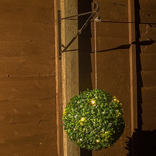 Woodside 2 x 28cm Solar Powered 20 LED Topiary Balls Hanging Garden ...