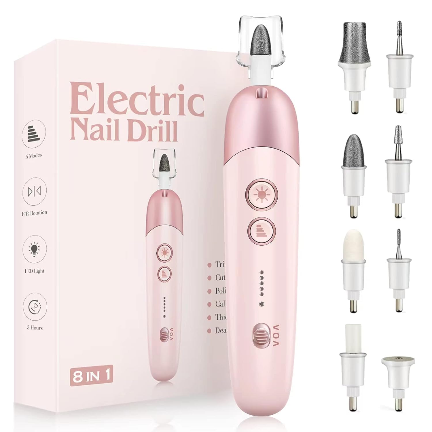 Amazon.com : Electric Nail Drill Machine, 8 in 1 Professional Cordless ...