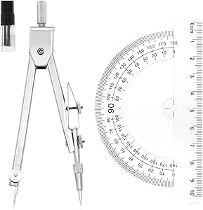 Amazon.com : Protractor and Compass Set, Compass Geometry Tool, Student ...