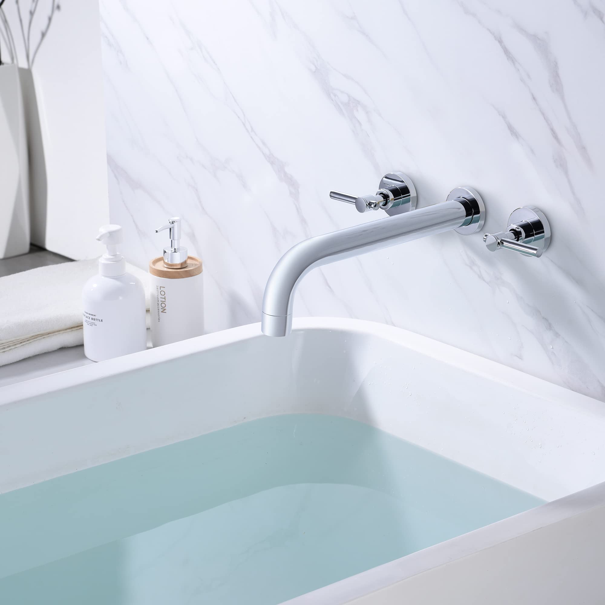 Snapklik.com : Sumerain Bathroom Wall Mount Bath Tub Faucet, Extra Long ...