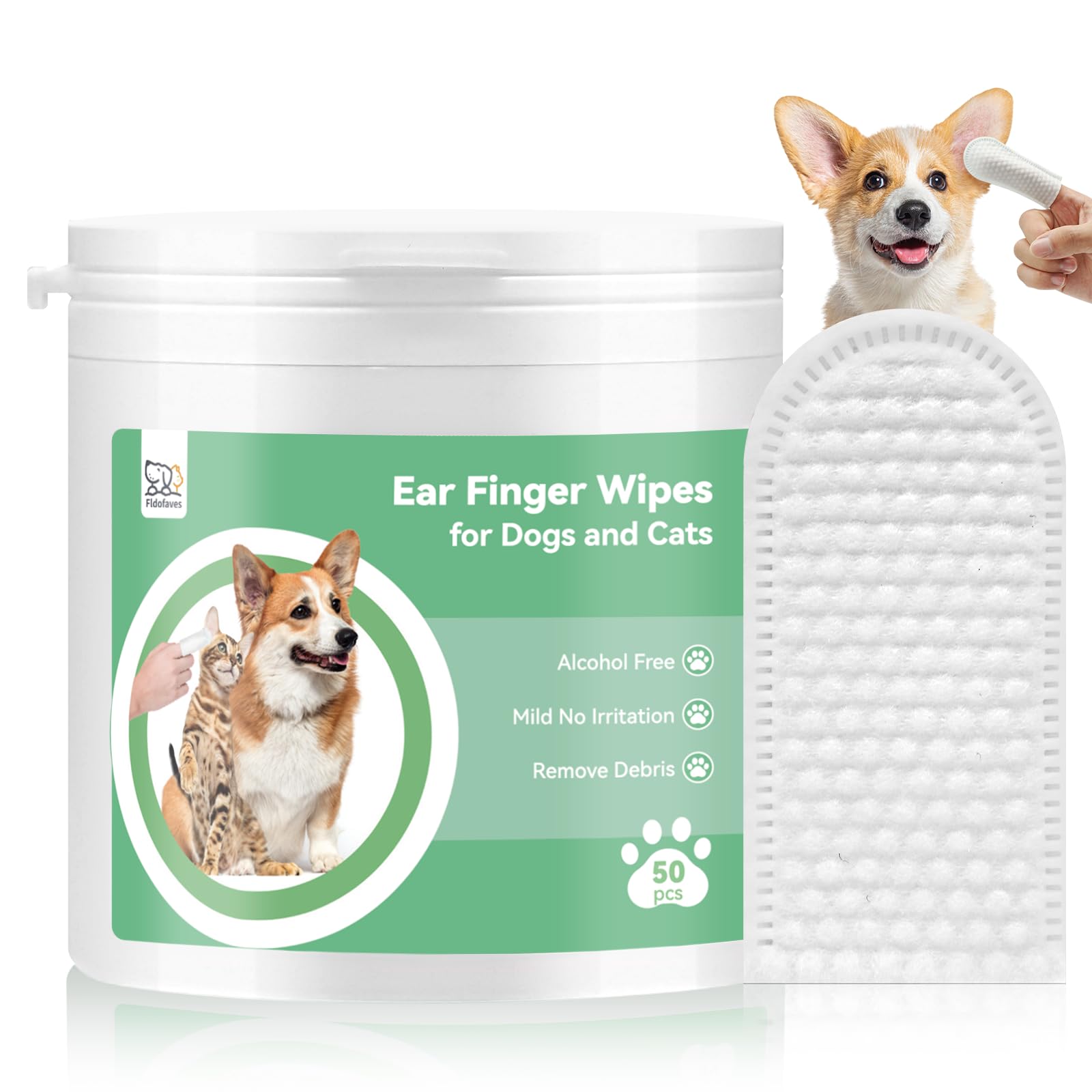 Fidofaves Pet Ear Wipes for Dogs & Cats - Dog Ear Cleaner Wipes-Gently ...