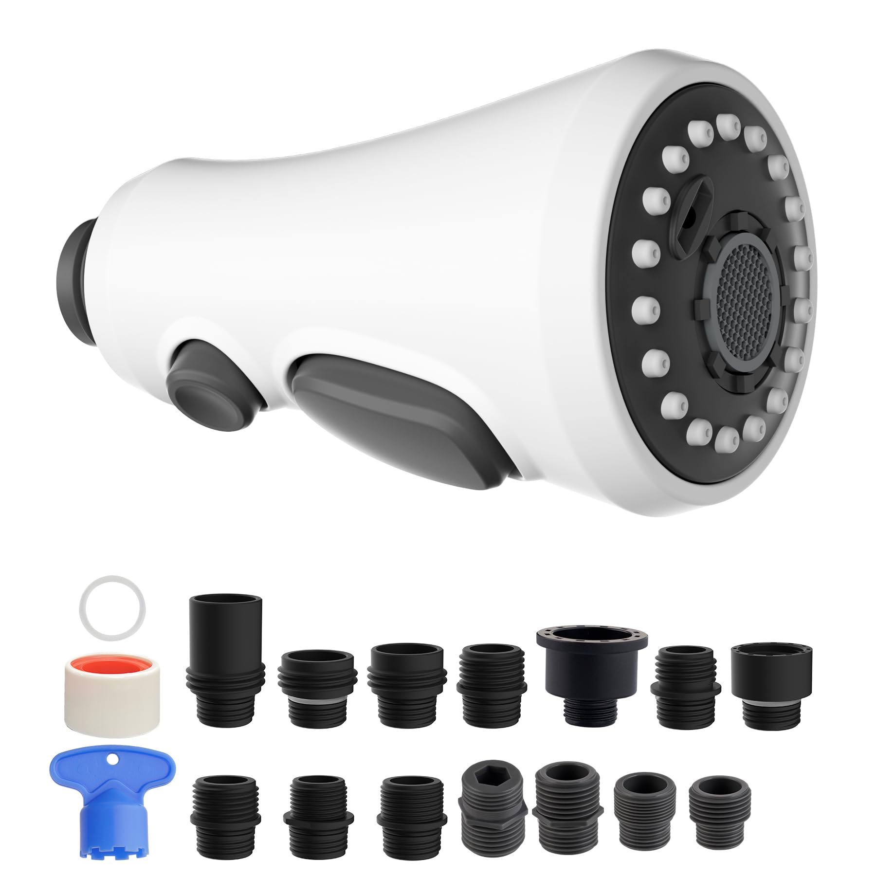 Amazon.com: Pull Down Spray Head for Kitchen Faucet, 3-Function Kitchen ...