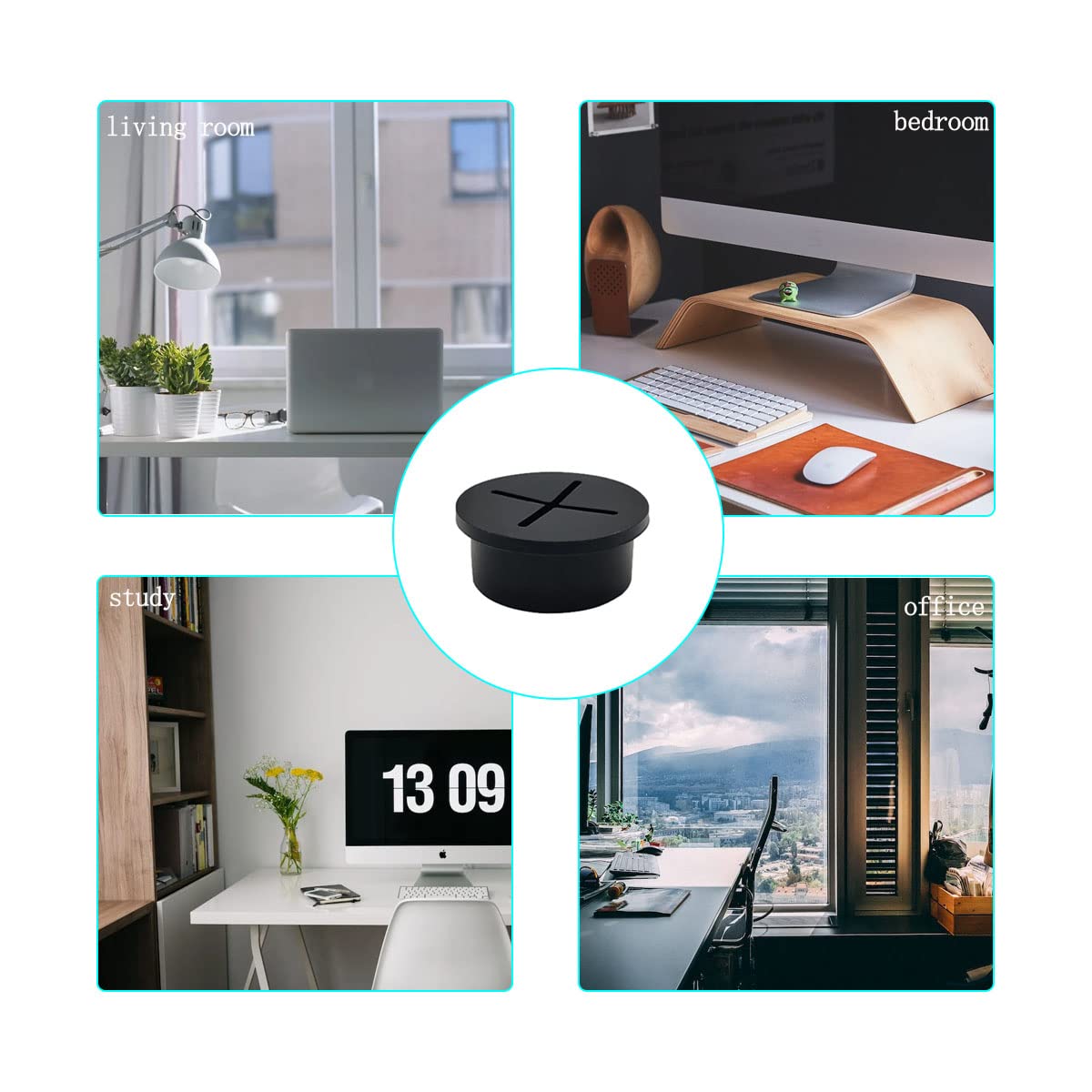 Snapklik.com : 6 Pcs Cable Cord Grommet 1 Inch Flexible Wire Rubber ...