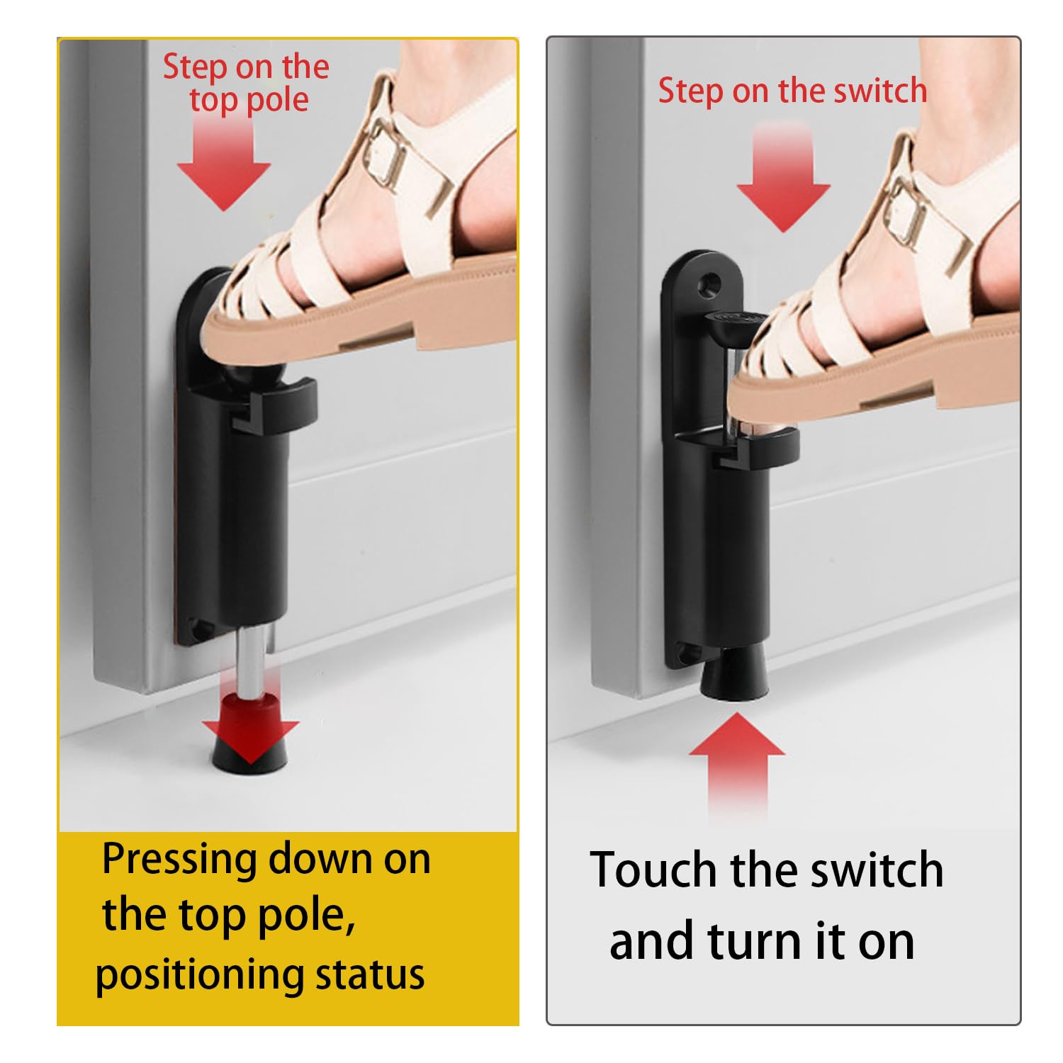 Snapklik.com : 2 Pcs Heavy Duty Spring Loaded Door Stoppers Step-On ...