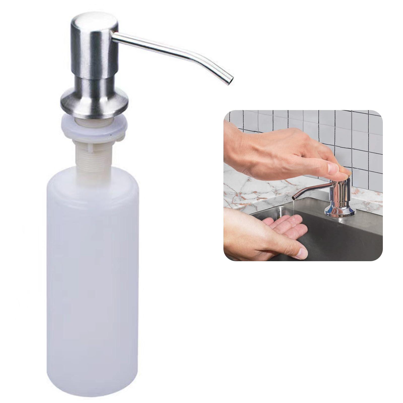 Sink Soap Dispenser Kitchen, Built-in Soap Dispenser Stainless Steel ...