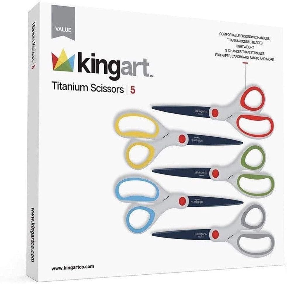 Amazon.com: KINGART Titanium Scissor Set, Set of 5, Assorted