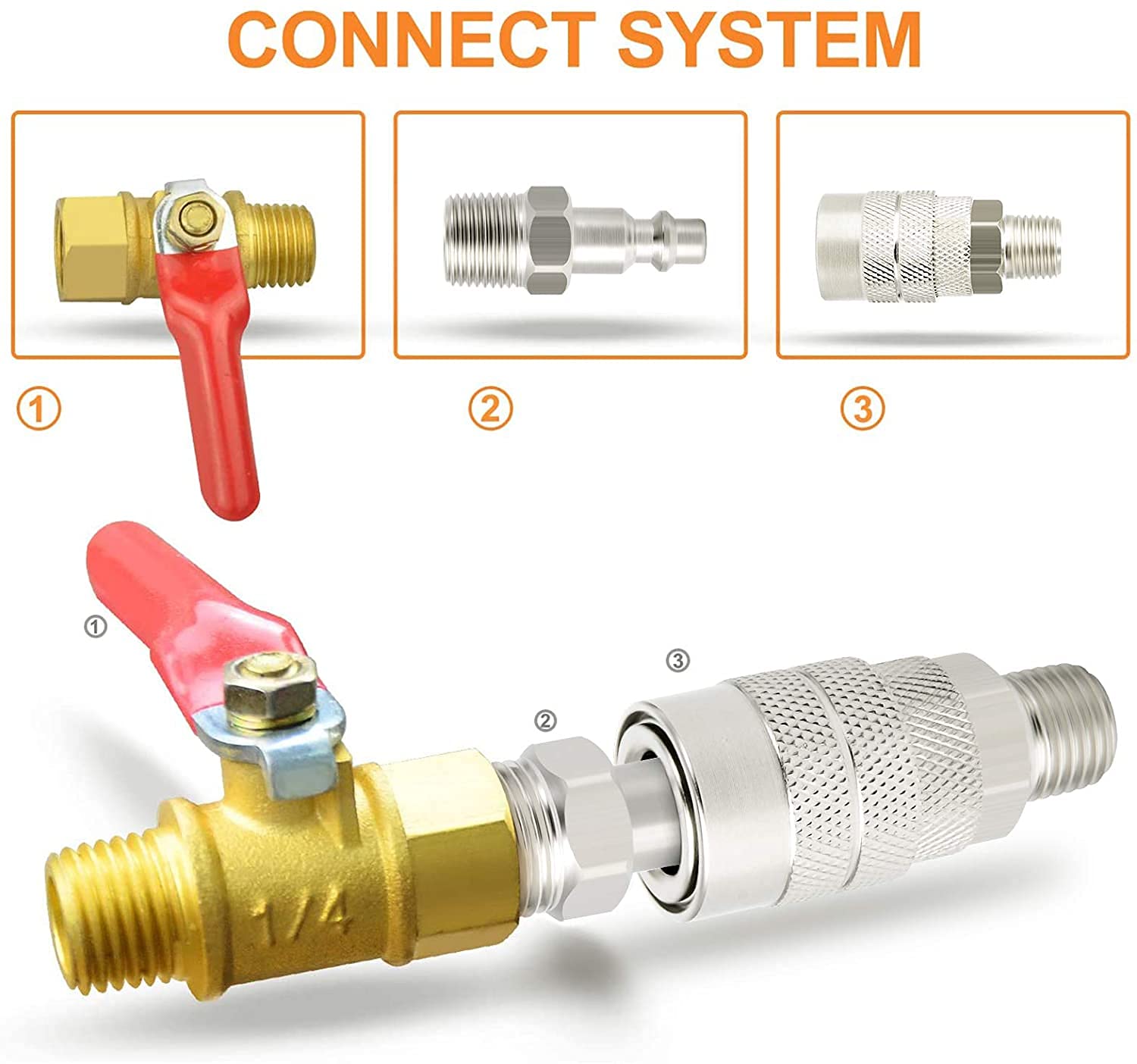 Snapklik.com : GASHER 3/8-Inch NPT Male Industrial Air Plug,1/4-Inch ...