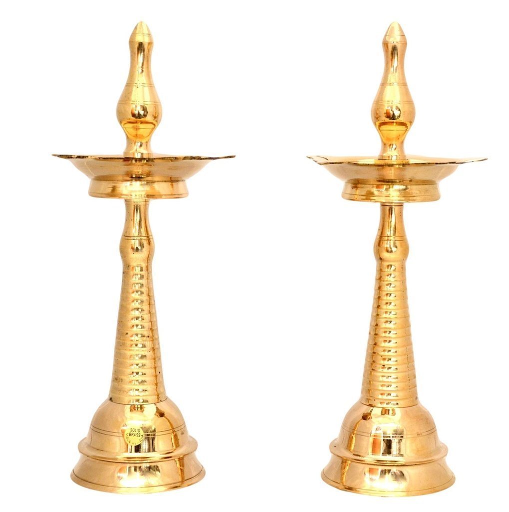 Buy SWS Brass Kerala Deepa Diya Pair 10" (25 cm) Online at Low Prices ...