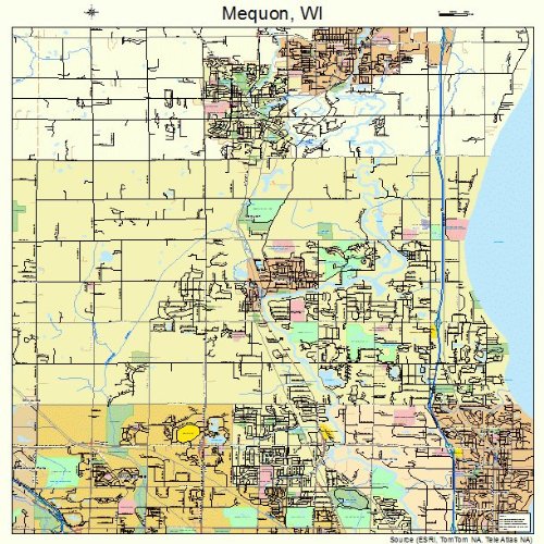 Amazon.com : Large Street & Road Map of Mequon, Wisconsin WI - Printed ...