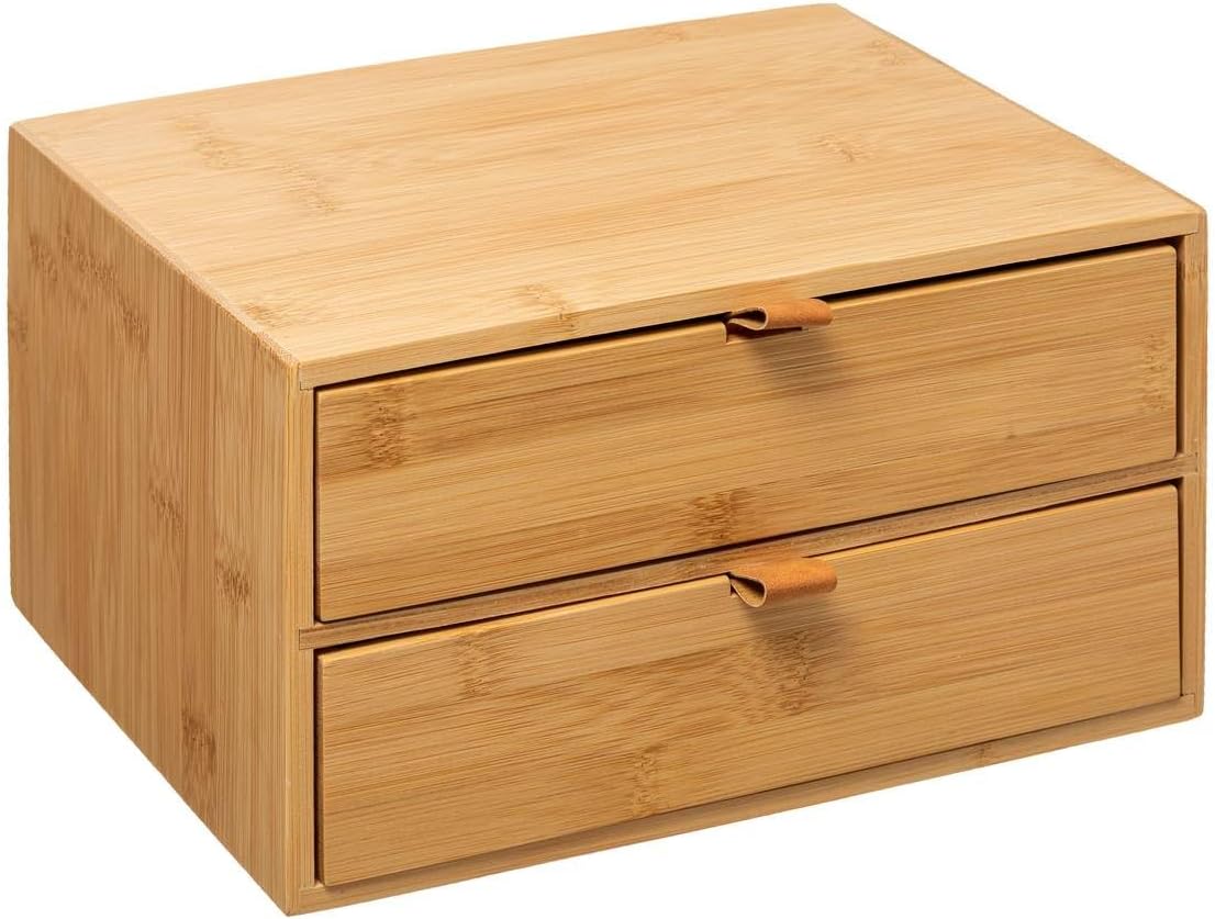 5five - box mit 2 schubladen bambus lederriemen : Amazon.de: Küche ...