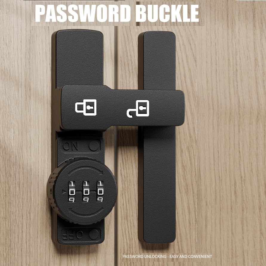 Snapklik.com : Password 180 Degree Lock Sliding Barn Door Latch Right ...