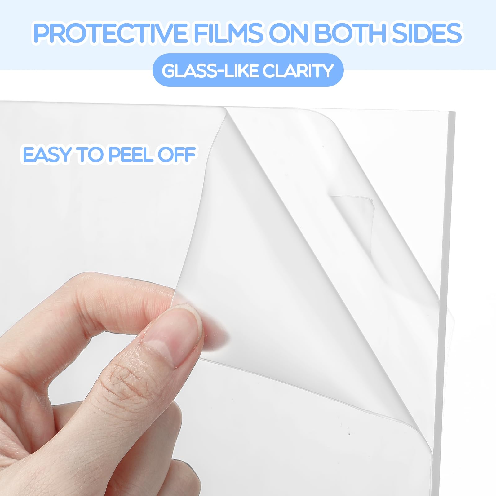 Geetery 30 Pack Clear Acrylic Sheets Transparent Blank Cast Plastic ...