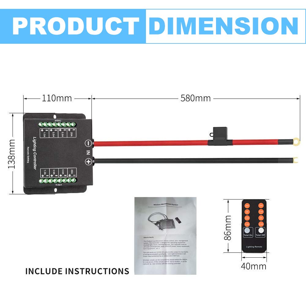 Buy BUNKER INDUST Wiring Control Box Wiring Hamess Kit with Fuse Relay ...