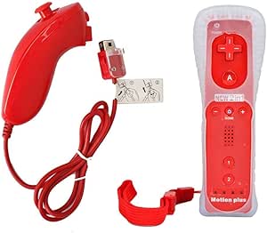Amazon.com: New Built in Motion Plus Remote Nunchuck Controller+Skin ...