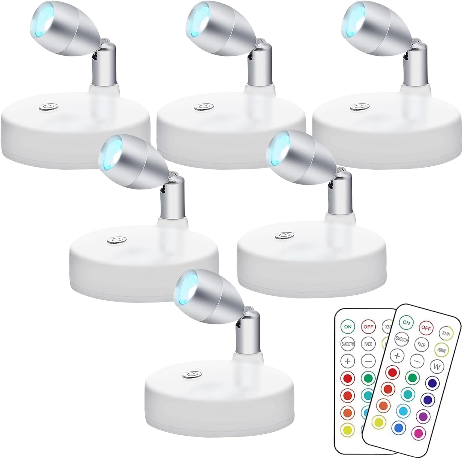 KINDEEP Spotlight Battery Operated, RGB Wireless LED Puck Light, Stick ...