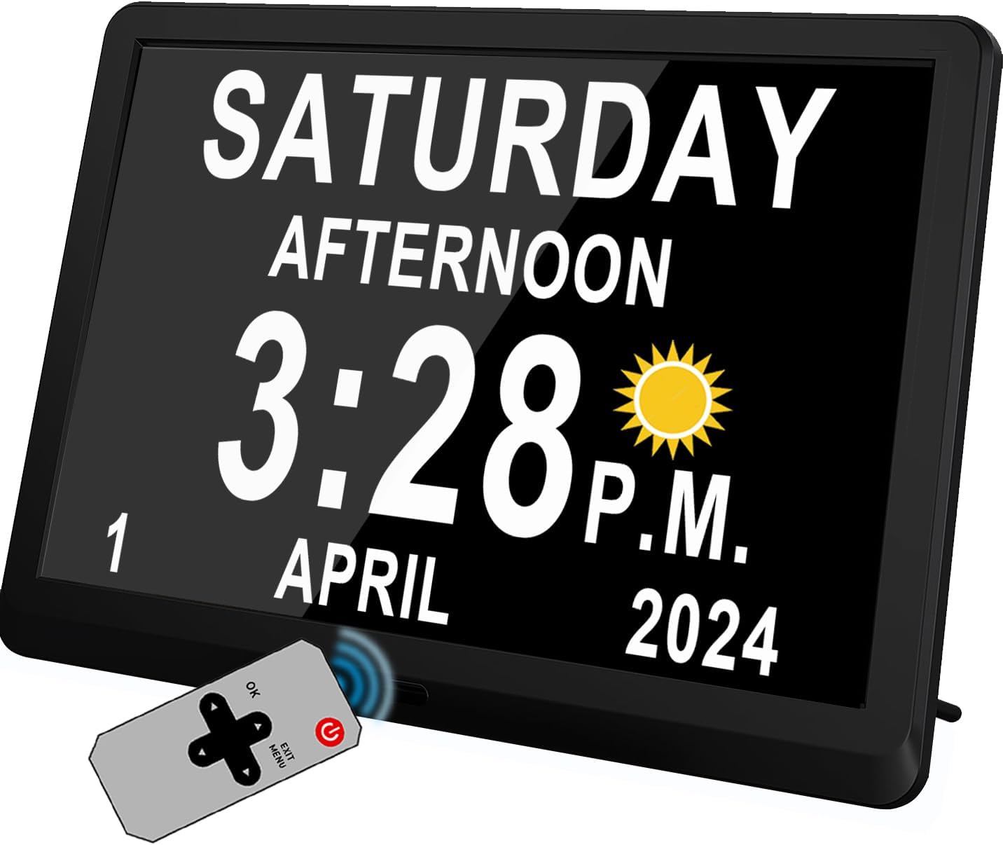 Véfaîî 10" Inch Large Digital Clock with Auto DST and Sun Moon Icons ...