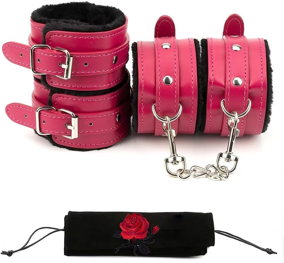 Amazon.com : Ankle Wrist Cuffs Cuffs Padded Straps Fu++rry Leg Cuffs ...