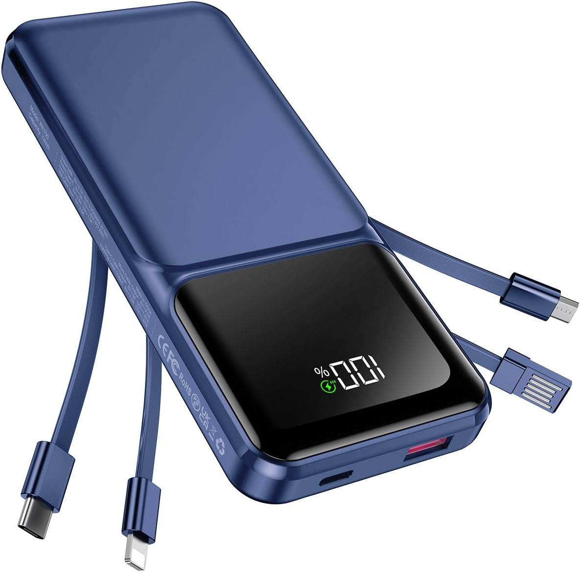 Amazon.com: Portable Charger with Built in Cables, Portable Charger ...