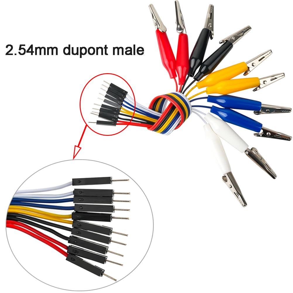 Snapklik.com : Alligator Clip To Breadboard Jumper Wire Test Lead ...
