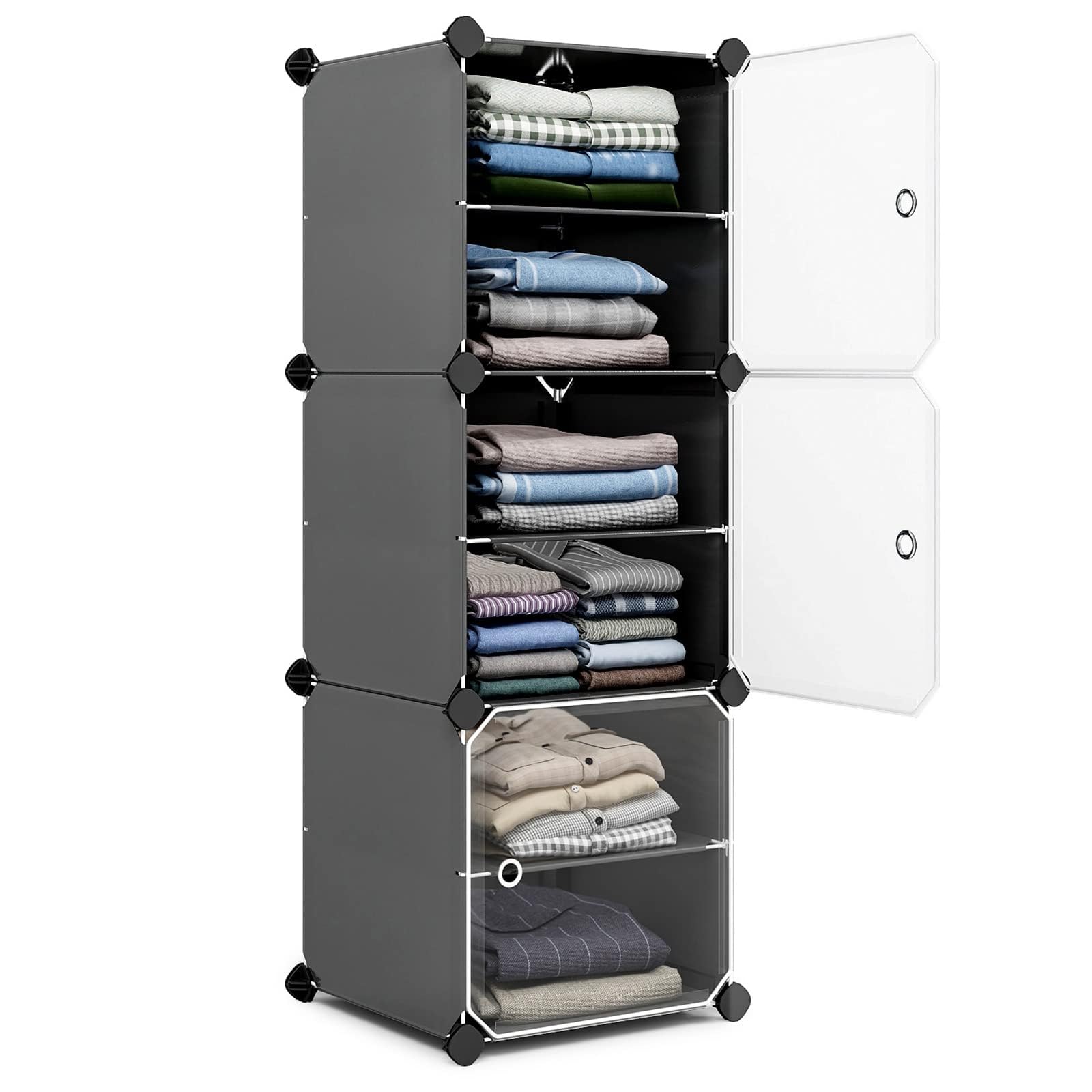 MAGINELS 3-Cube Storage Organizer, Stackable Cubby Shelf, Easy Assemble ...