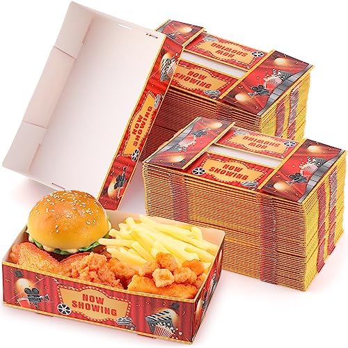Amazon.com: Patelai 100 Pcs Carnival Food Tray 3lb Paper Food Tray Set ...