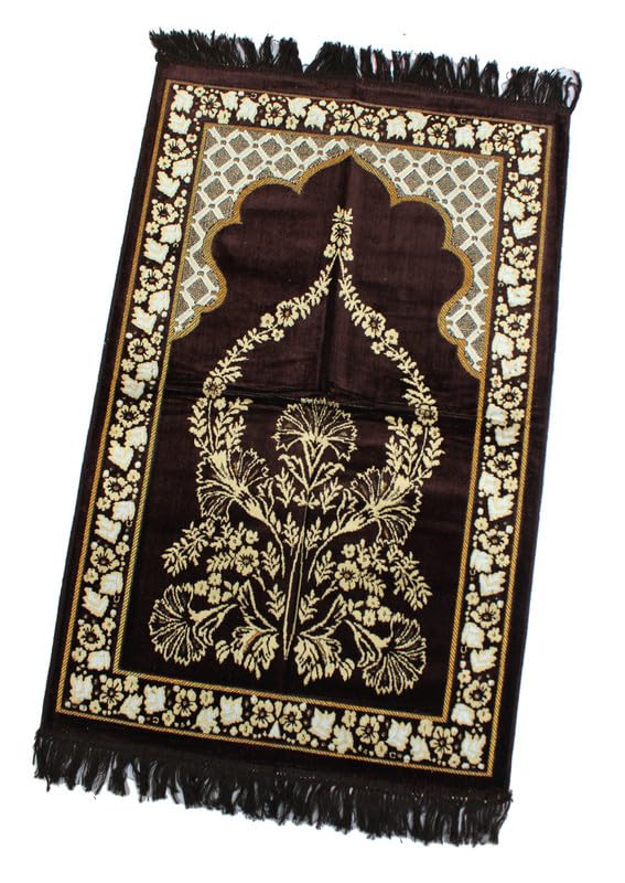Buy ADIRNY Velvet Prayer Mat Musalla Janamaz for Namaz Muslim 44x28 ...
