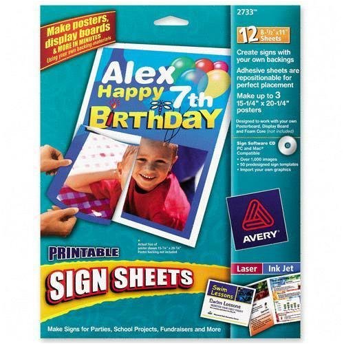 Avery Printable Sign Sheets 12 Sheets Per Pack 2733 : Amazon.in: Office ...