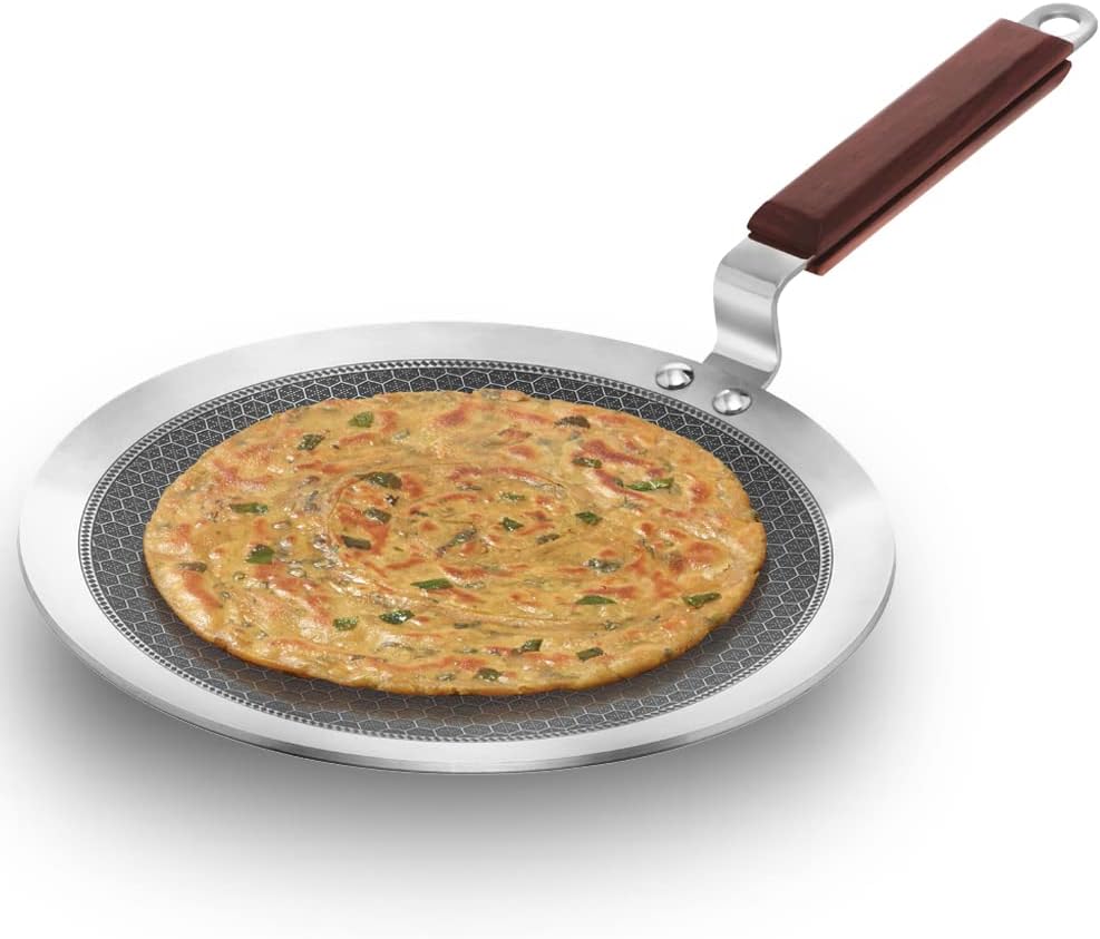 Amazon.com: Hawkins 26 cm Paratha Tava, Triply Stainless Steel Shielded ...