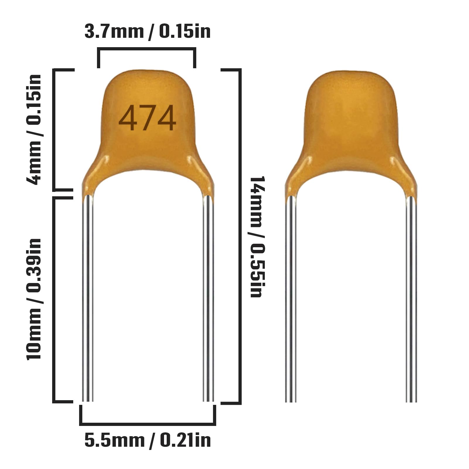 Snapklik.com : ALLECIN 470nF 0.47uF 474 Ceramic Capacitors 470nF 0.47uF ...