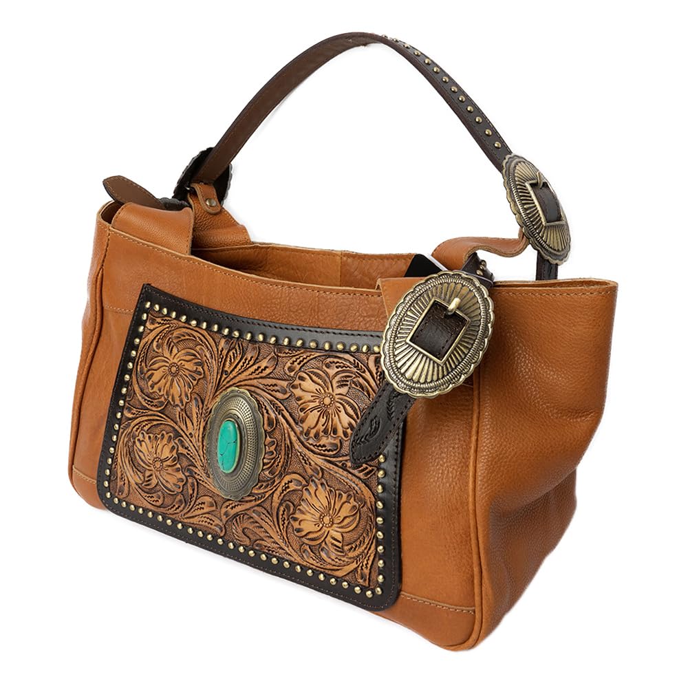 Amazon.com: American Darling Hobo Hand Tooled Genuine Leather Western ...