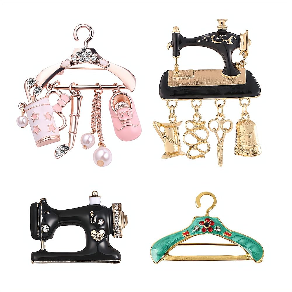 Amazon.com: SHIDXIB 4Pcs Enamel Sewing Scissors Brooch Pins for Stylish ...
